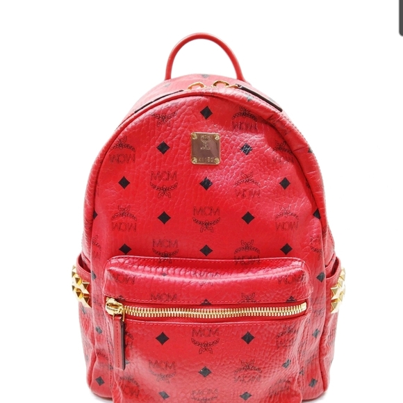 MCM | Bags | Mcm Red Small Backpack | Poshmark